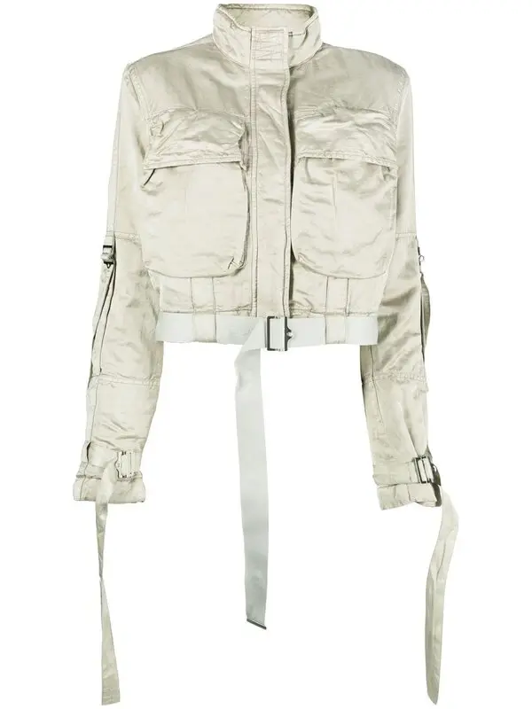 DIESEL® Buckle-strap Detail Cropped Jacket - Green