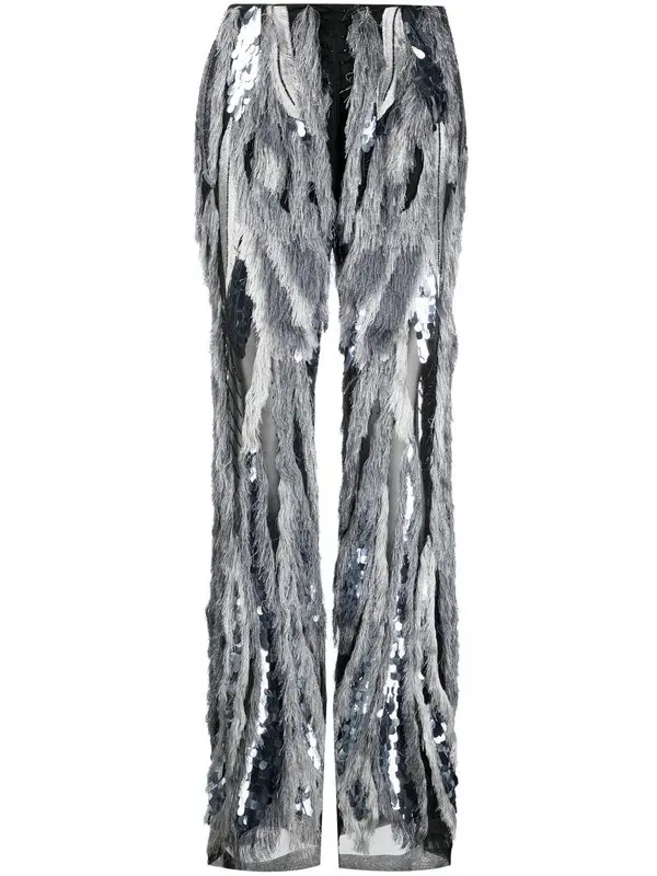 Alberta Ferretti Sequin Embellished Palazzo Pants