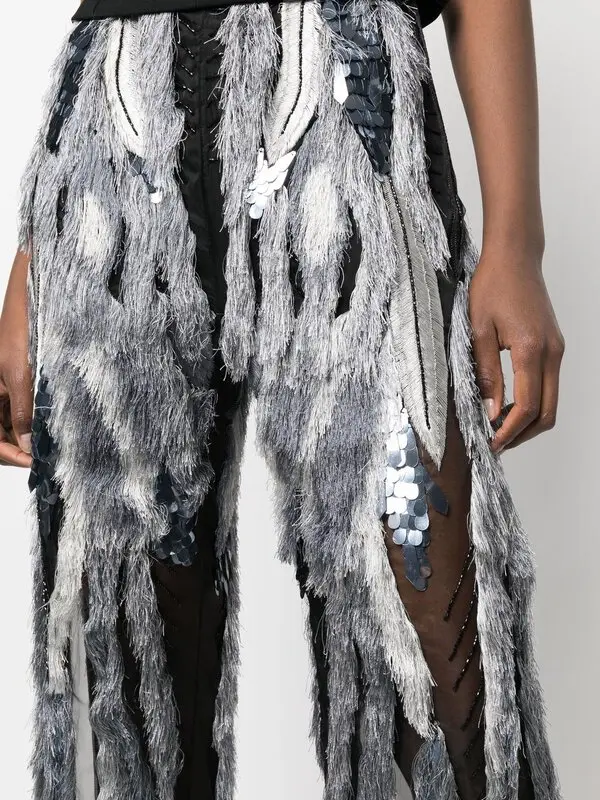Alberta Ferretti Sequin Embellished Palazzo Pants