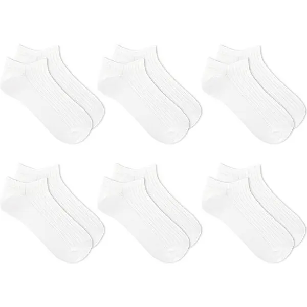 K BELL SOCKS 6-pack No-show Sock Liners - White