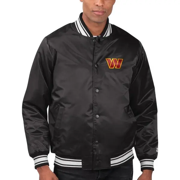 STARTER Washington Commanders Locker Room Satin Varsity Jacket