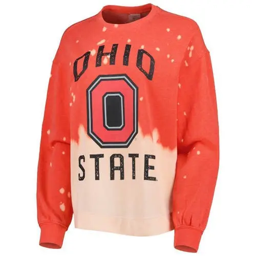 GAMEDAY COUTURE Scarlet Ohio State Buckeyes Twice As Nice Faded Dip-dye Pullover Long Sleeve Top