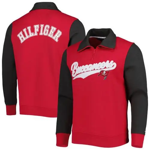 Tommy Hilfiger Tampa Bay Buccaneers Aiden Quarter-zip Sweatshirt - Red