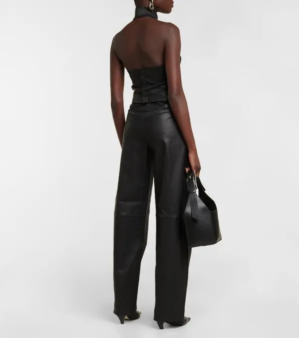 Stouls Cassidy High-rise Wide-leg Suede Pants