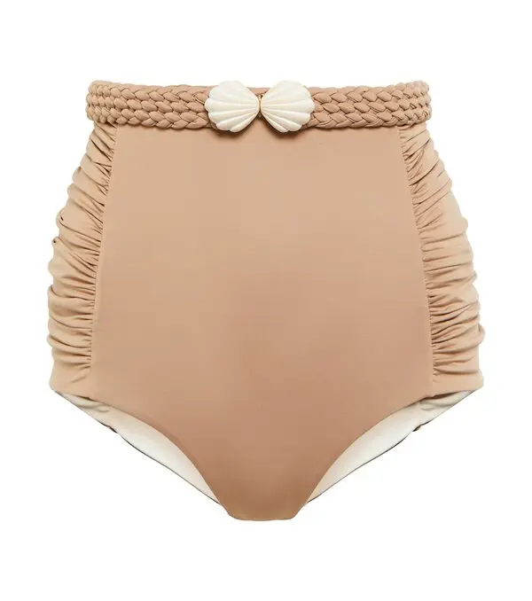 Johanna Ortiz High-rise Belted Bikini Bottom - Neutrals