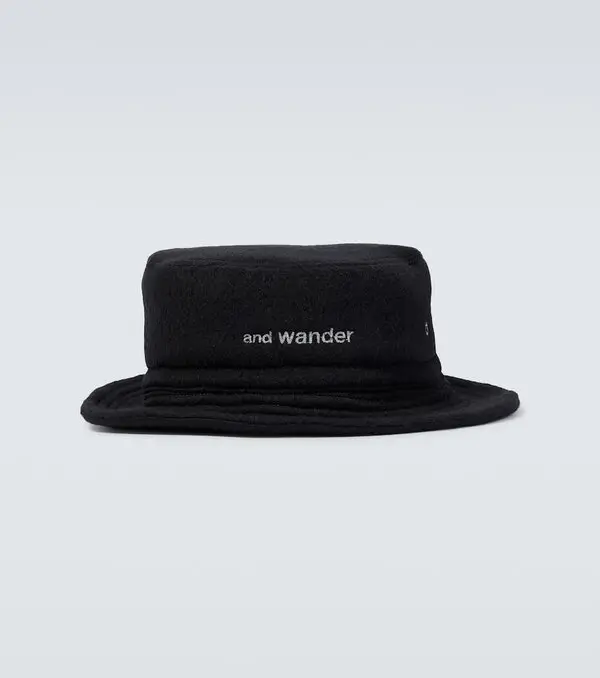 AND WANDER Wool-blend Bucket Hat - Black