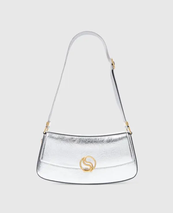Stella McCartney S-wave Metallic Shoulder Bag - Silver