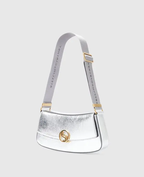Stella McCartney S-wave Metallic Shoulder Bag - Silver