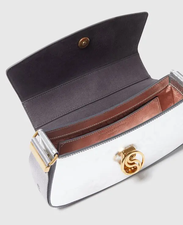 Stella McCartney S-wave Metallic Shoulder Bag - Silver