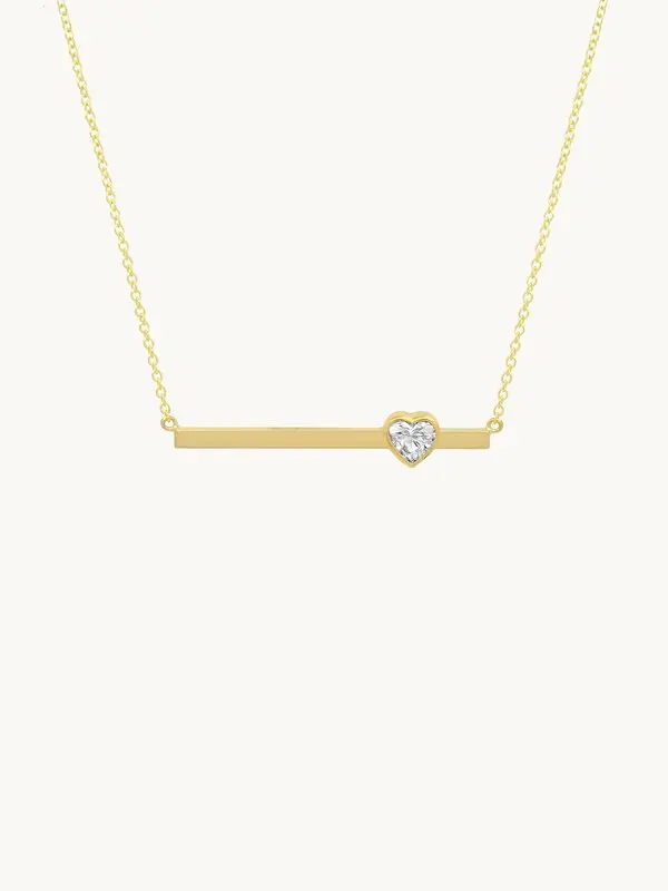 JENNIFER MEYER Stick Necklace With Diamond Heart In Yellow Gold - Yellow Gold,diamond