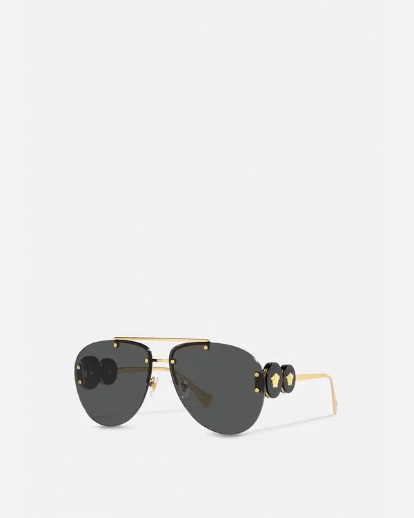Versace Double Medusa Aviator Sunglasses