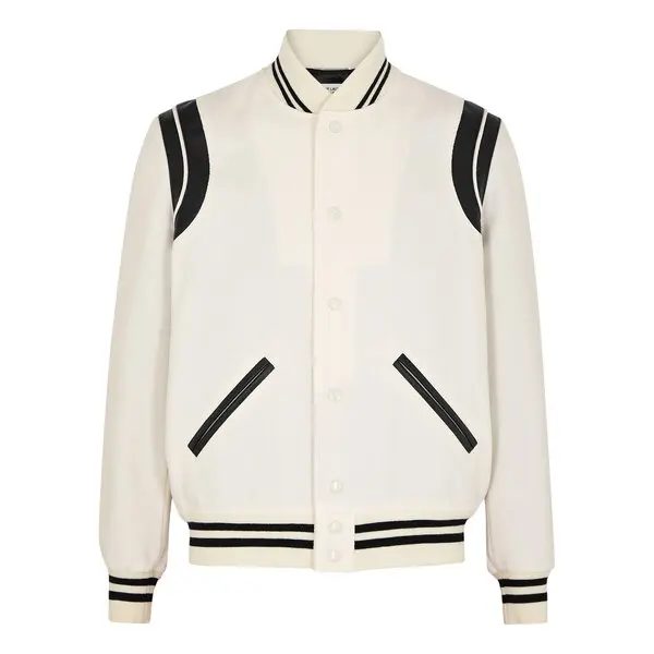 Saint Laurent Panelled Wool-blend Bomber Jacket