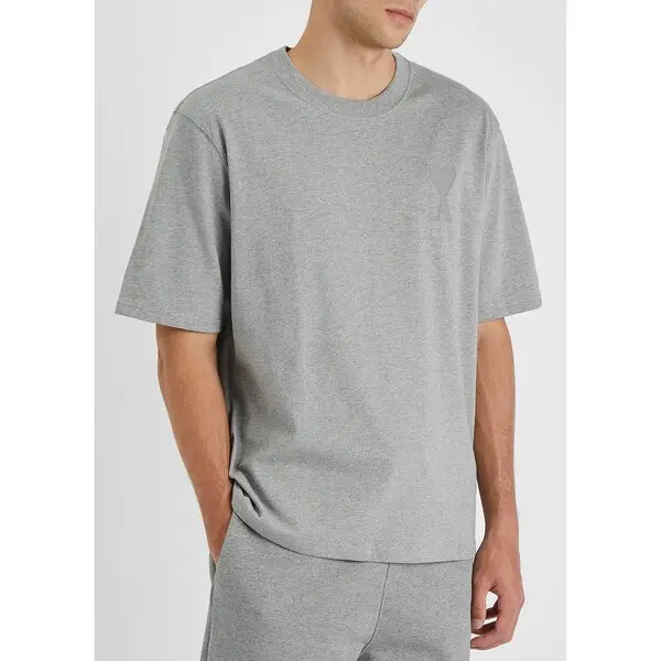 AMI Paris Logo-embroidered Cotton T-shirt