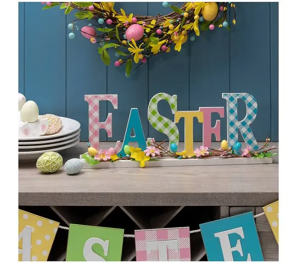 GLITZHOME Spring Pastels Easter Table Decor
