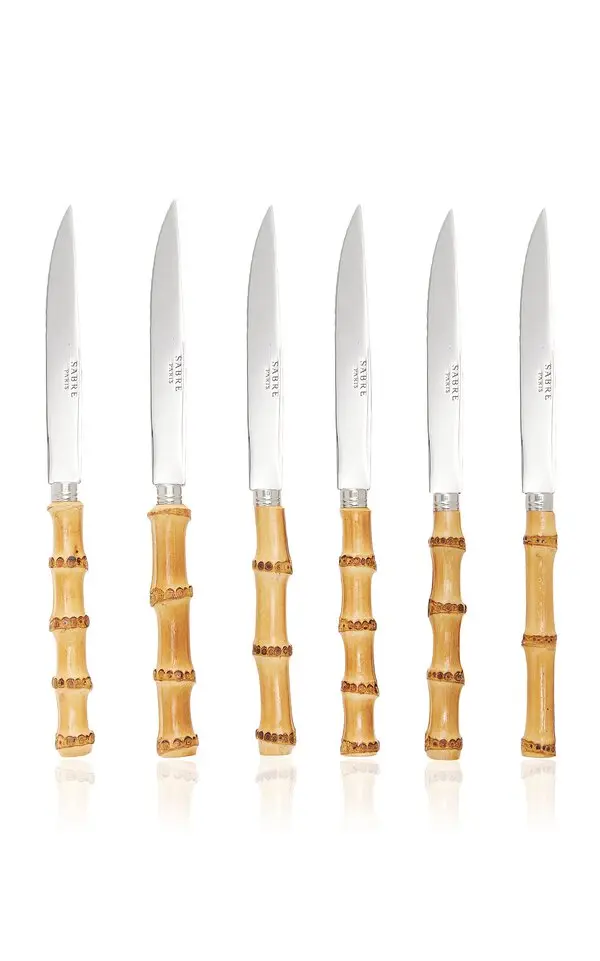 SABRE Panda Light Bamboo Six-piece Knife Set - Brown
