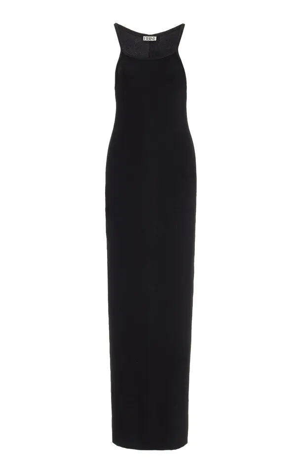 Eterne Stretch Cotton-blend Maxi Dress - Black