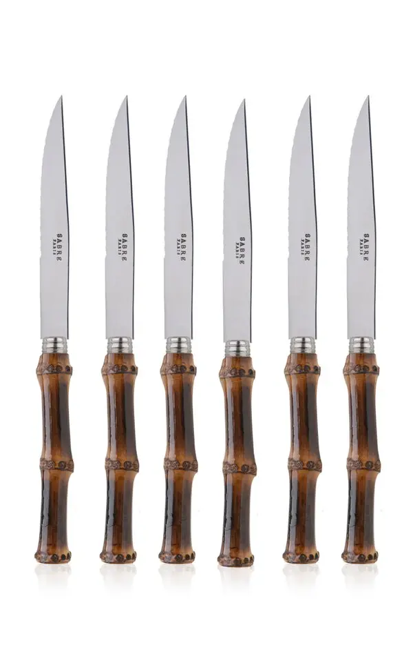 SABRE Panda Dark Bamboo Six-piece Knife Set - Brown