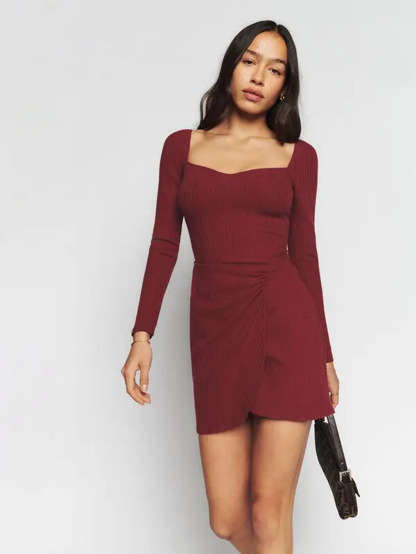 cleona knit dress Reformation Cleona Knit Dress in Cafe (Brown)