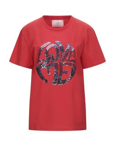 Alberta Ferretti Organic Cotton T-shirt With Sequin Detail - Red