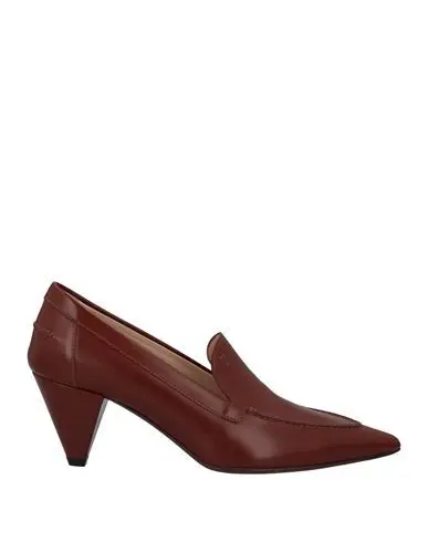 TOD'S Loafers In Calfskin With Cone Heel - Tan