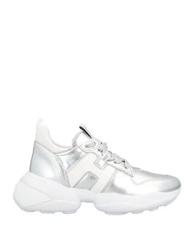 Hogan Soft Leather Sneakers - Silver