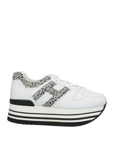 Hogan Leather Leopard-print Sneakers - White