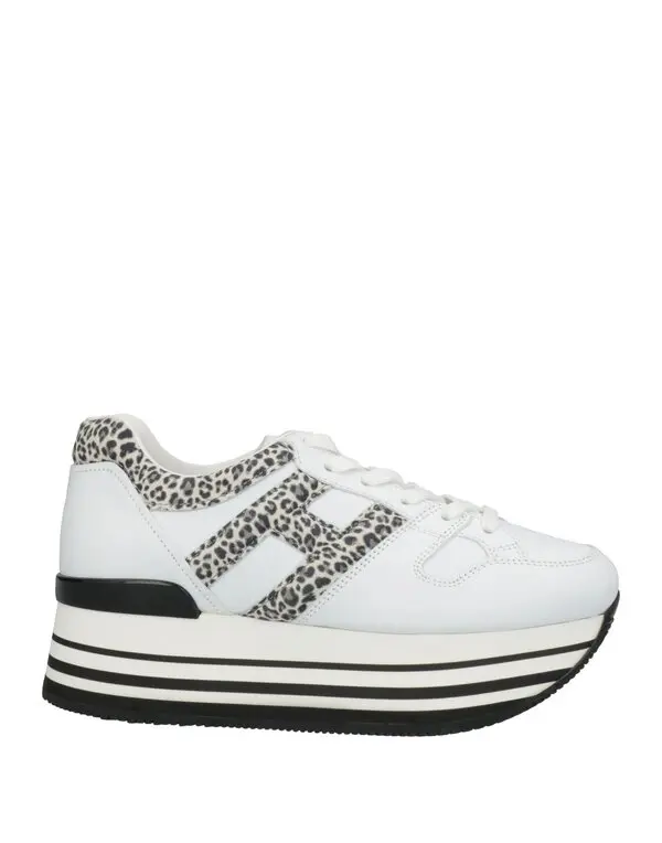 Hogan Leather Leopard-print Sneakers - White