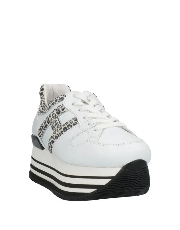 Hogan Leather Leopard-print Sneakers - White