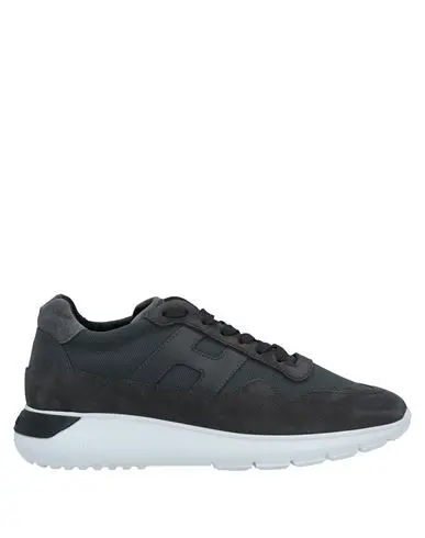 Hogan Sneakers Size Soft Leather, Textile Fibers - Grey