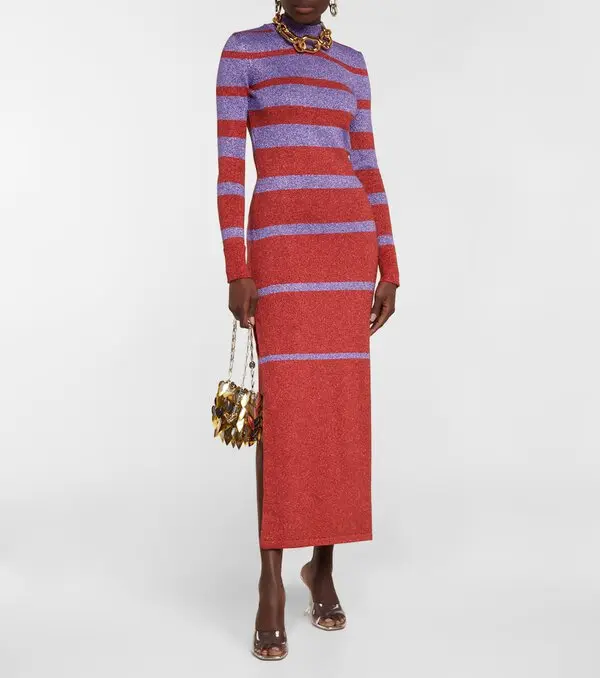 Rabanne Striped Knit Maxi Dress