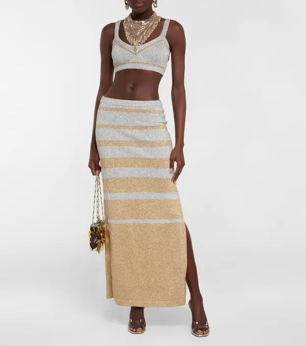 Rabanne Metallic Knit Crop Top
