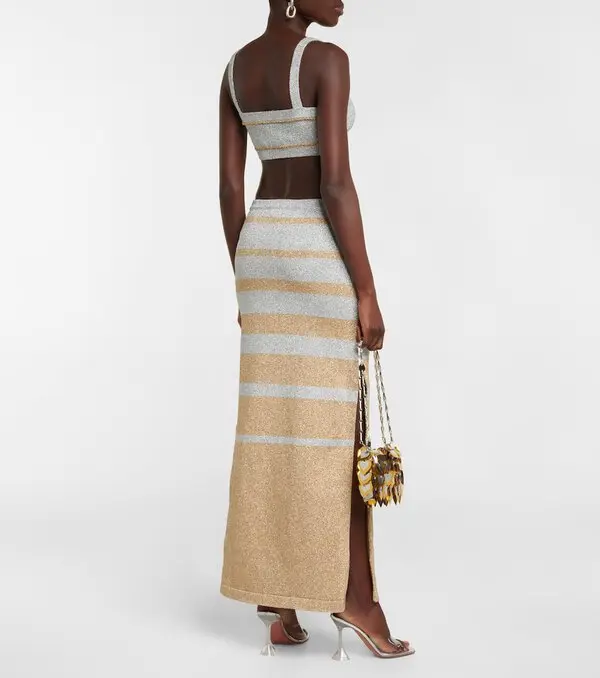 Rabanne Metallic Knit Crop Top