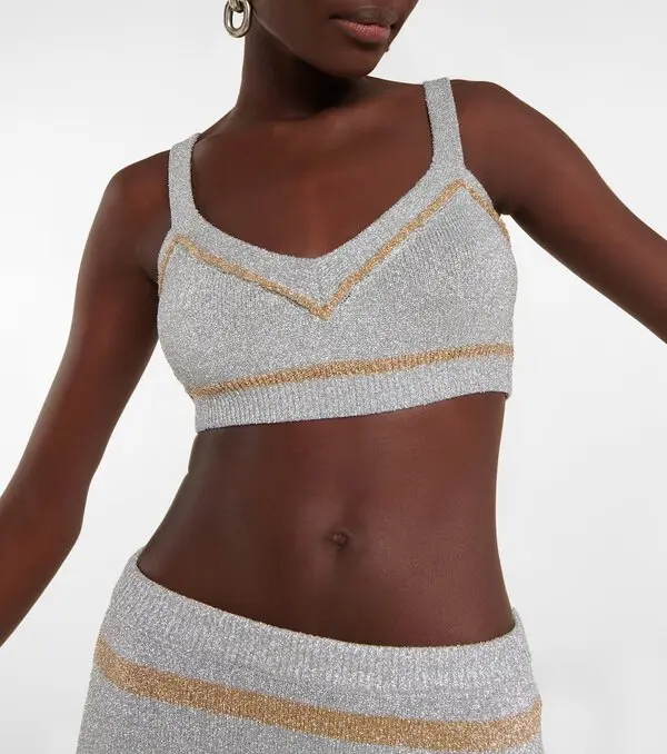 Rabanne Metallic Knit Crop Top