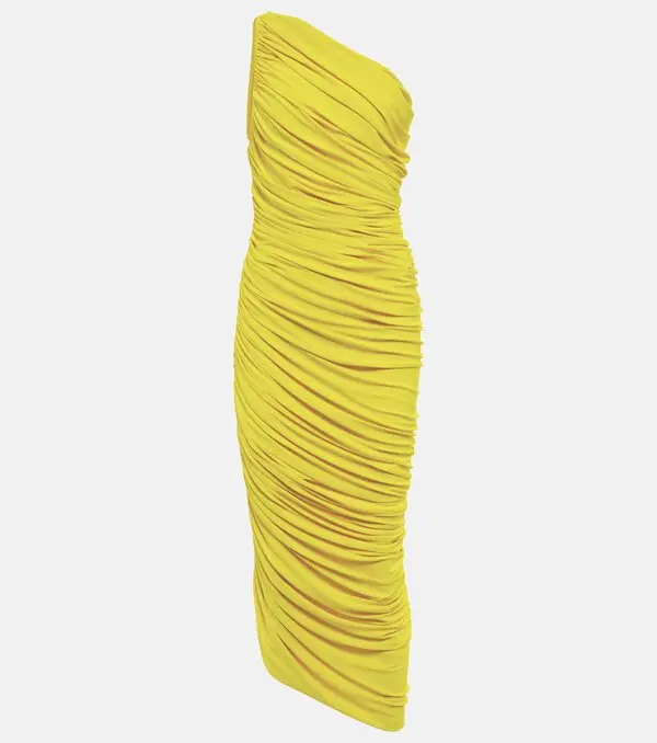 Norma Kamali Diana One-Shoulder Midi Dress In Yellow - 40% Off |  Editorialist