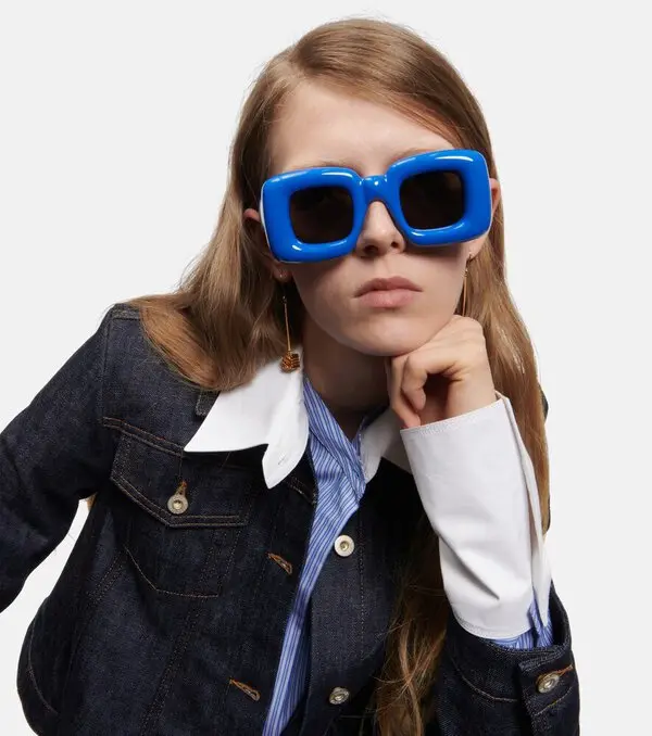 【新品】LOEWE Inflated Square Sunglasses Loewe Inflated Square Sunglasses In Blue - 30% Off | Editorialist