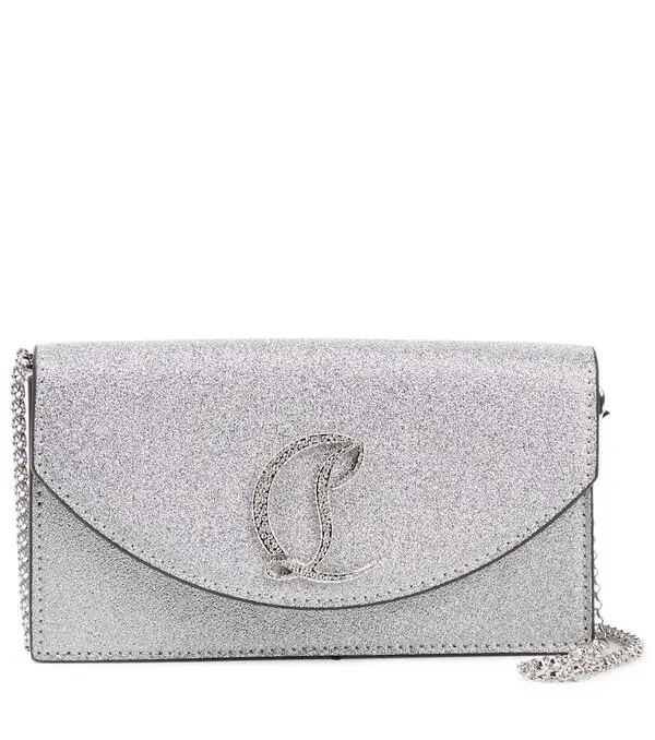 CHRISTIAN LOUBOUTIN Loubi54 Glitter Leather Clutch