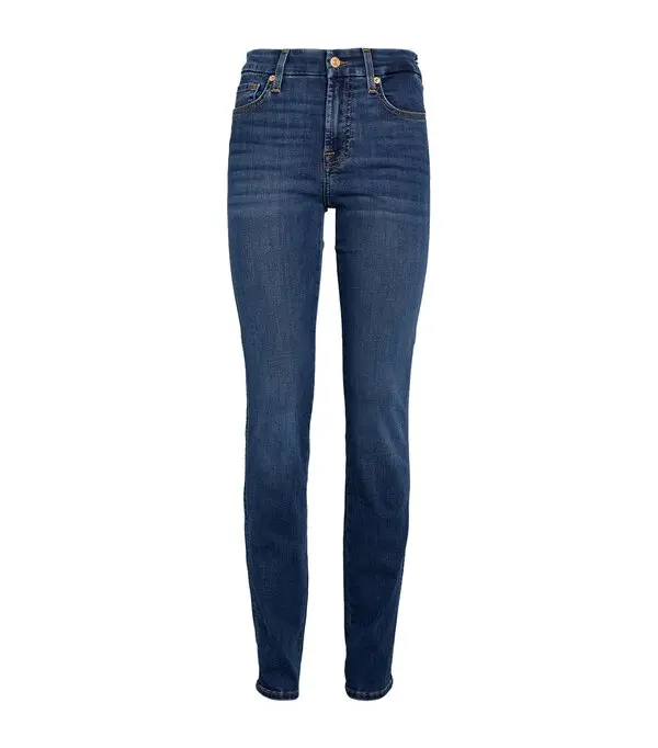 7 For All Mankind The Straight Bair High-rise Jeans - Blue