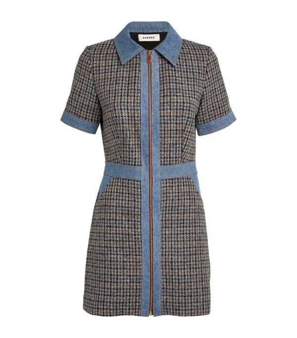 Sandro Check Mary Mini Dress