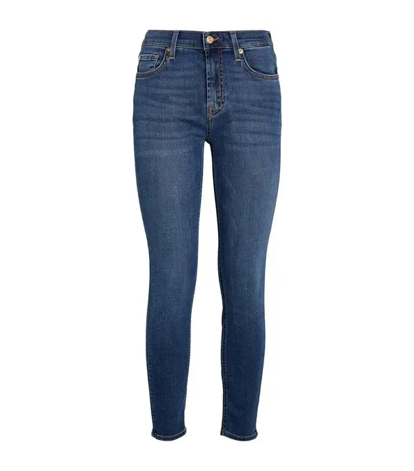 7 For All Mankind Bair High-rise Ankle Skinny Jeans - Blue