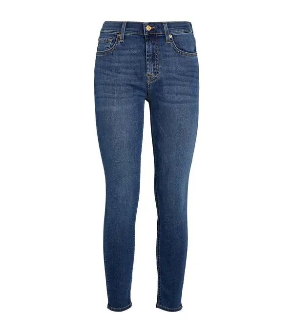 7 For All Mankind Bair High-rise Ankle Skinny Jeans - Blue