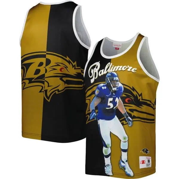 Mitchell & Ness Ray Lewis /gold Baltimore Ravens Retired Player Graphic Tank Top - Black