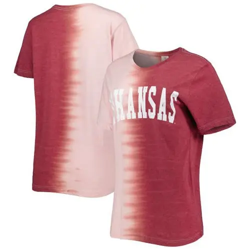 GAMEDAY COUTURE Arkansas Razorbacks Find Your Groove Split-dye T-shirt - Cardinal