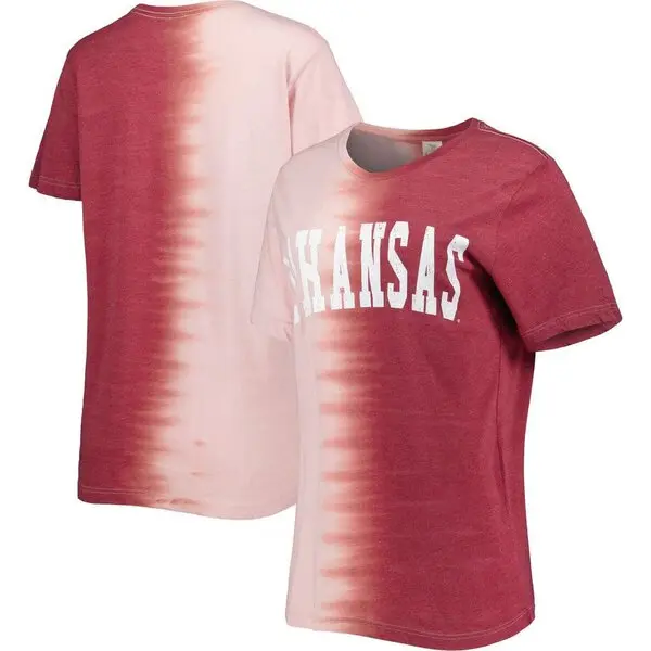 GAMEDAY COUTURE Arkansas Razorbacks Find Your Groove Split-dye T-shirt - Cardinal