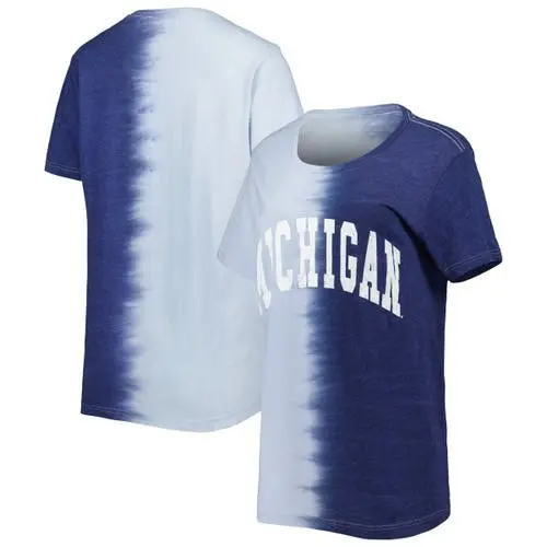 GAMEDAY COUTURE Michigan Wolverines Find Your Groove Split-dye T-shirt - Navy