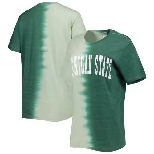 GAMEDAY COUTURE Michigan State Spartans Find Your Groove Split-dye T-shirt - Green