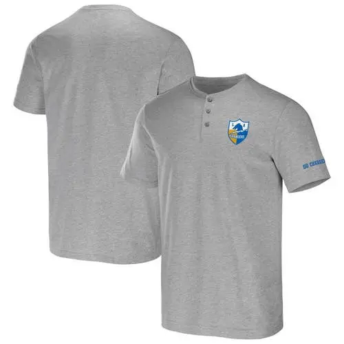 NFL X DARIUS RUCKER Collection Fanatics Los Angeles Chargers Henley T-shirt - Heather Gray