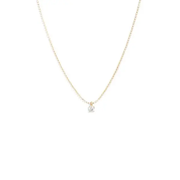 Nordstrom Cubic Zirconia Tennis Necklace With Pendant - Clear- Gold