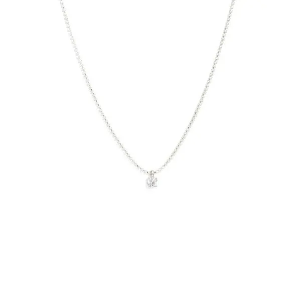 Nordstrom Cubic Zirconia Tennis Necklace With Pendant - Clear- Silver