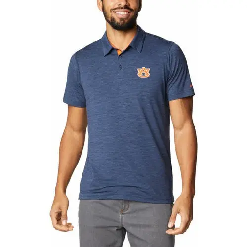 Columbia Auburn Tigers Tech Trail Omni-shade Polo - Navy