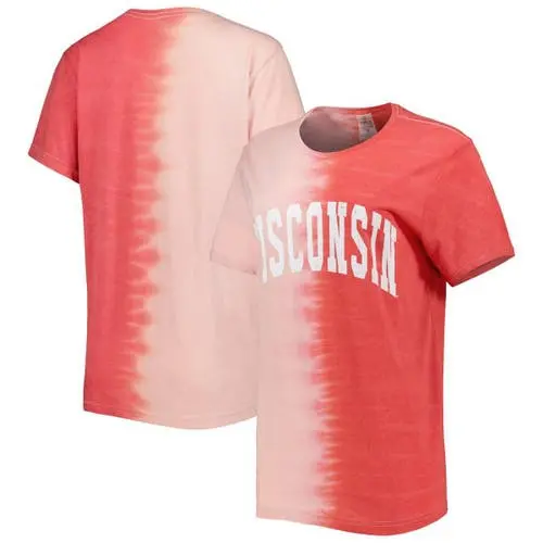 GAMEDAY COUTURE Wisconsin Badgers Find Your Groove Split-dye T-shirt - Red